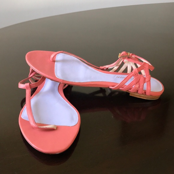 Delman | Shoes | Salmon Pink Strappy Size 7m Delman Thong Sandals ...